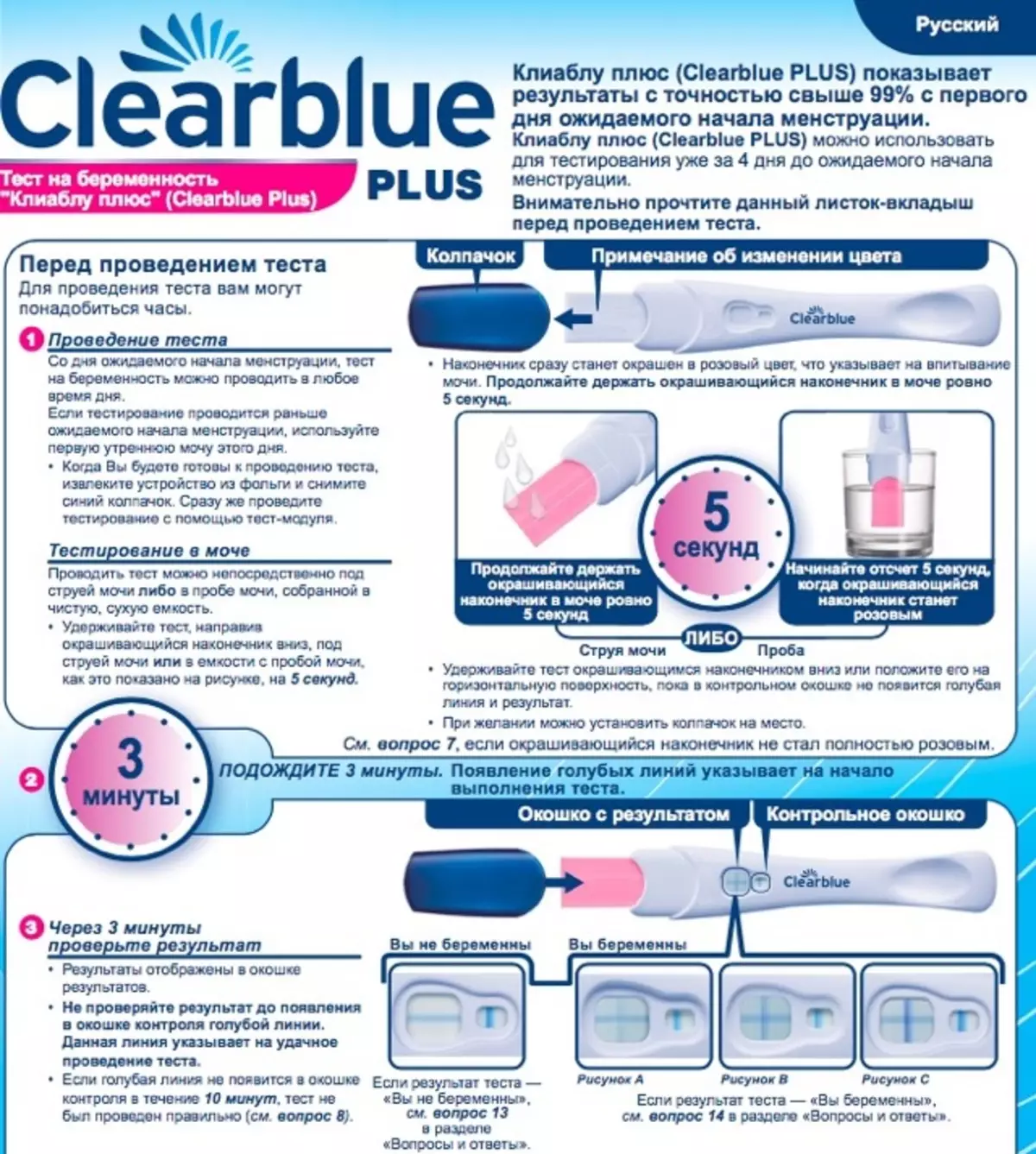 ClearBlue Plus prófunarreglur