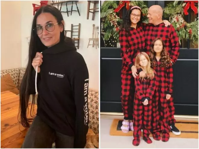 Demi Moore aspektas kiel kreskanta filino de siaj filinoj sur plaĝaj bildoj 1269661_8