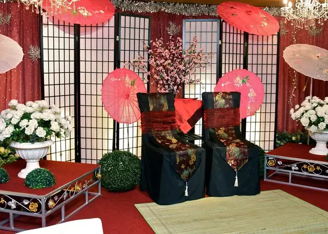 Japán stílusú esküvői dekoráció