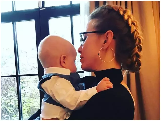 Ksenia Sobchak con fillo Platón