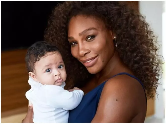 Serena Williams sa anak na babae