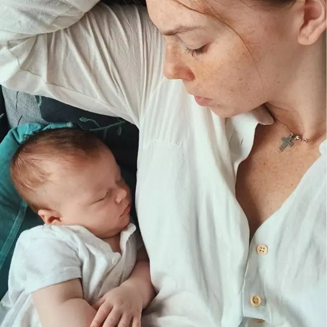 Anastasia Strizhenova with Son Pete