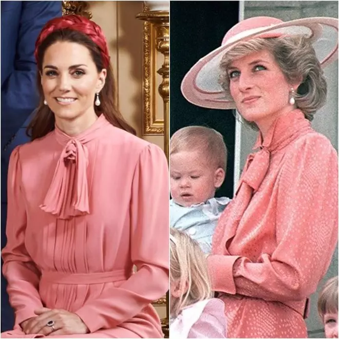 Kate Middleton a Prinzessin Diana an ähnleche Kleeder