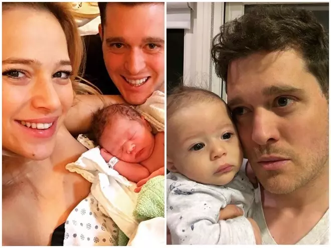 Michael Buble மற்றும் Louisana Lopilato குழந்தைகள் உடன்