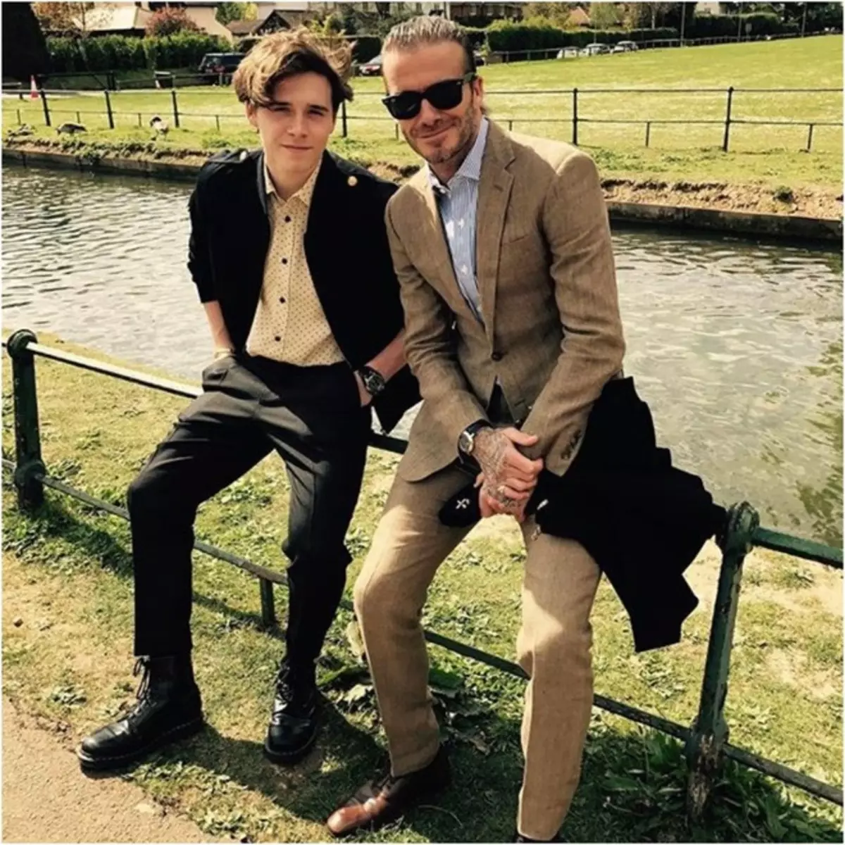 David Beckham och Brooklyn Beckham