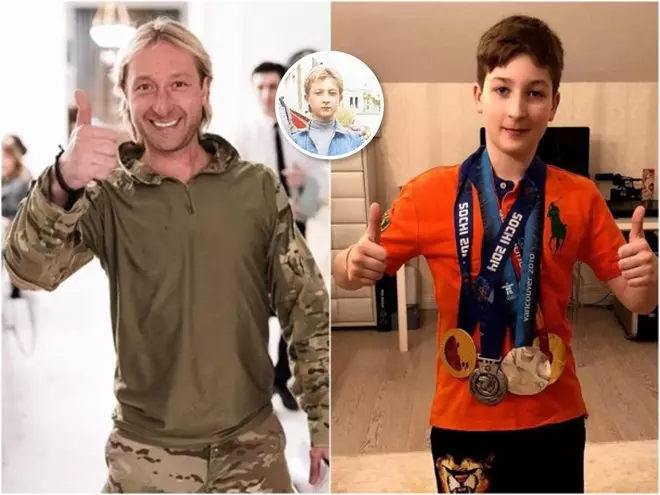 Starší syn eugene plushenko kopírovat táta