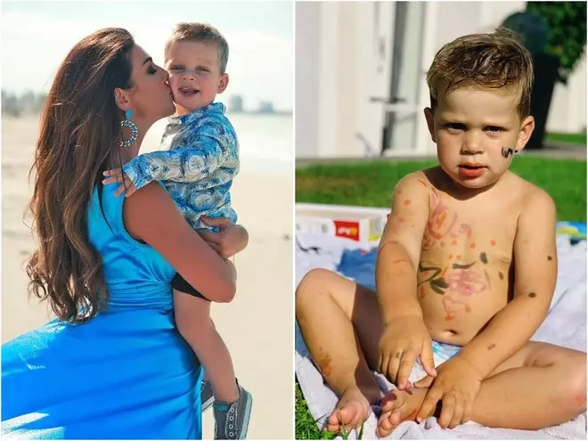 Anna Sedokova, 2 yaşında bir oğlunun spor köşesini gösterdi 372554_3