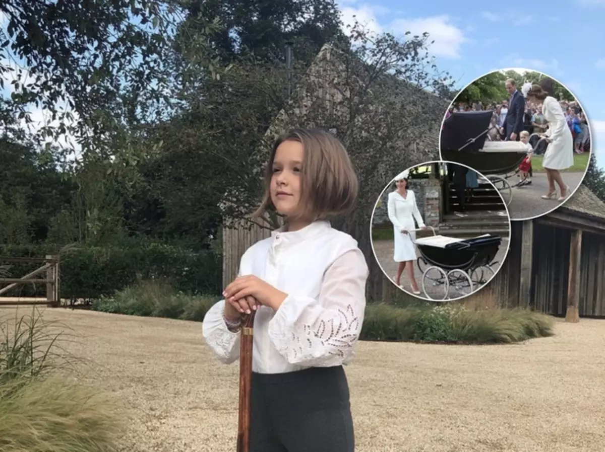 Harper Beckham berijdt een pop in zijn geliefde wandelwagen Kate Middleton