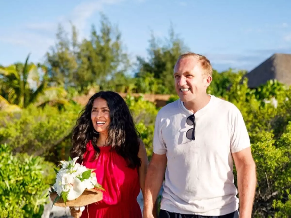 Husband and daughter Salma Hayek staged her surprise