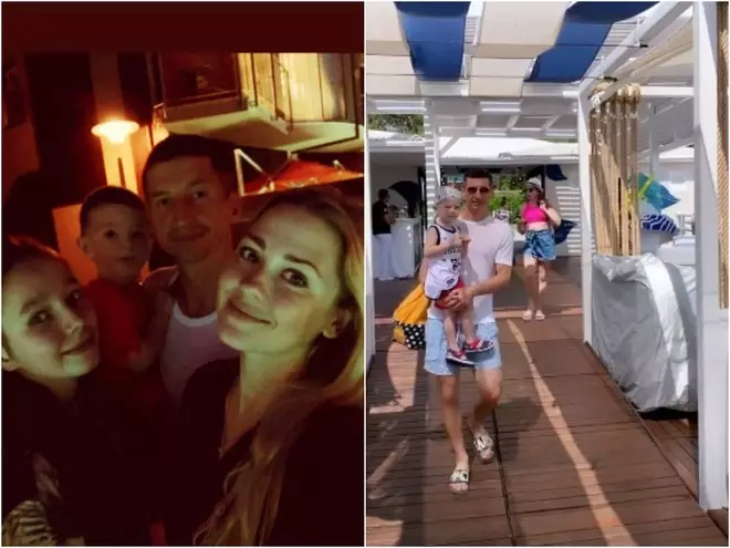 Evgeny Aldonin with his wife Olga and children on vacation