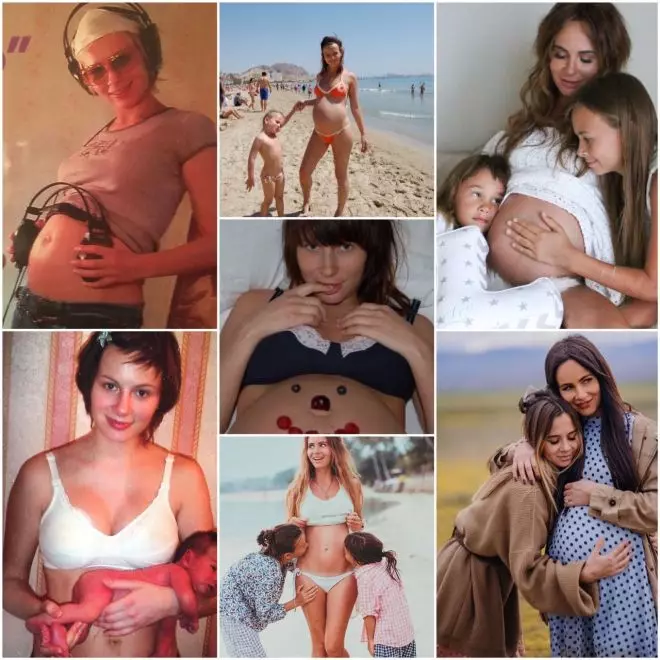 Sasha Zvereva het foto's van elk van die 4 swangerskappe gewys 583111_2