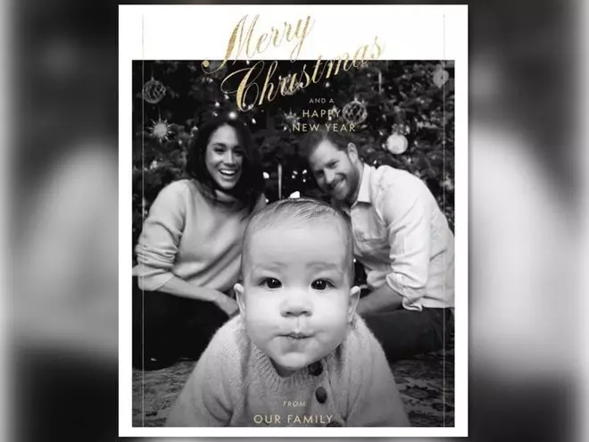 Julkort Prince Harry och Megan Archies son