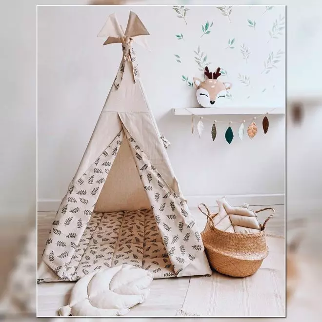 Wéi e Crèche am Stil vum Boho ze maachen - Faarwen, Materialien an Detailer vum Interieur 648770_17