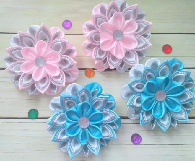 Beautiful and stylish: Make decorations from ribbons for girls and boys 66052_17