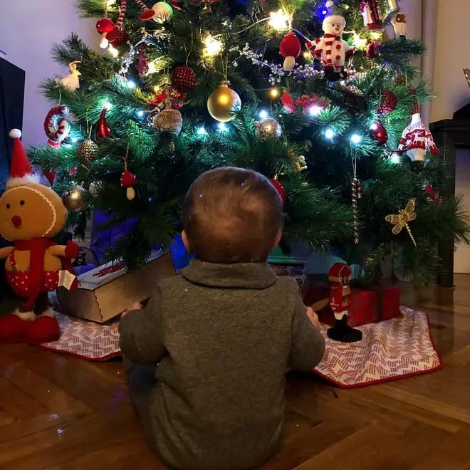 Preparación para o novo ano: Elegantes árbores de Nadal, decoración e agasallos de famosos 70314_17