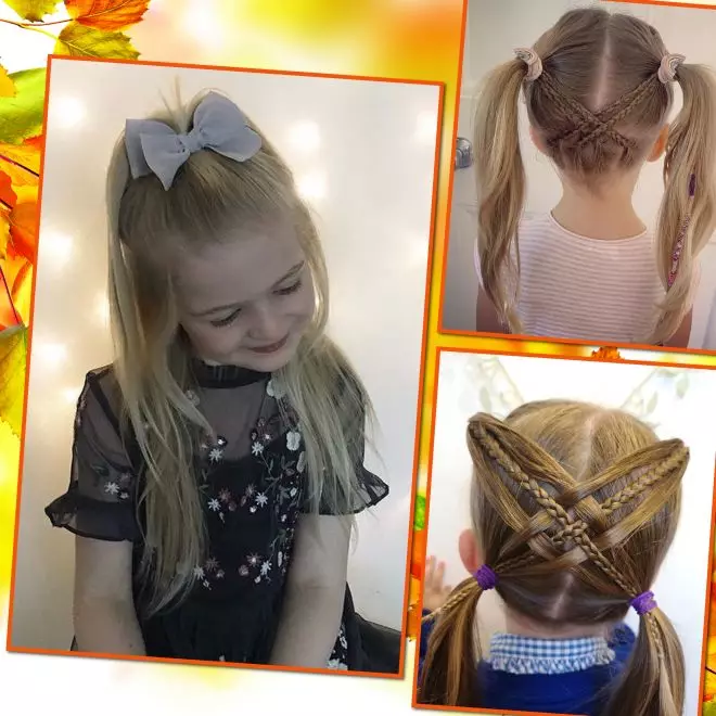 Gaya rambut menyang sekolah - Braids, Bundles, Buntut 793152_4