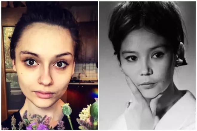 Maria Konchalovskaya, büyükanne fotoğraflarını ve aynı yaşta olduklarını karşılaştırdı 829640_2