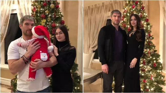 Alexander Ovechkin, junto con su esposa, enseña a un hijo de cinco meses para nadar. 83823_2