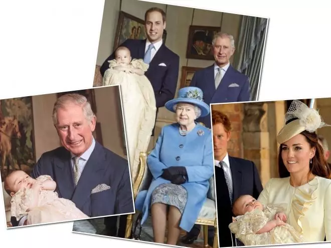 Portraits with christening in the royal family over the past 100 years