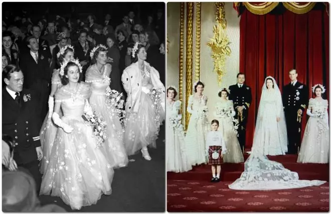 Līgavas draudzenes kleitas Elizabetes II un Princess Diana kāzās 927599_7