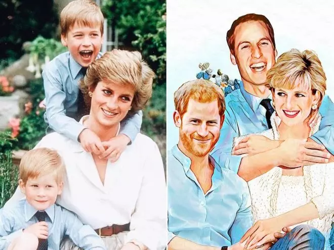 Kunstneren skaber collager af prinsesse Diana med børn og børnebørn 964389_1